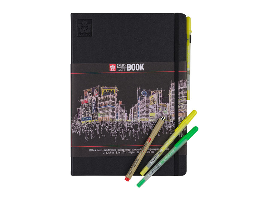 Sakura Sketch NoteBook - 21x30cm 140g/m - Sort - Global Hobby og Kunst