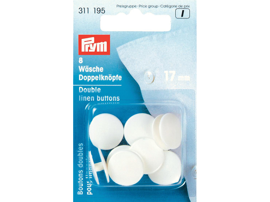 Prym Doble knapper 17mm 8stk – Hvit – Global Hobby og Kunst