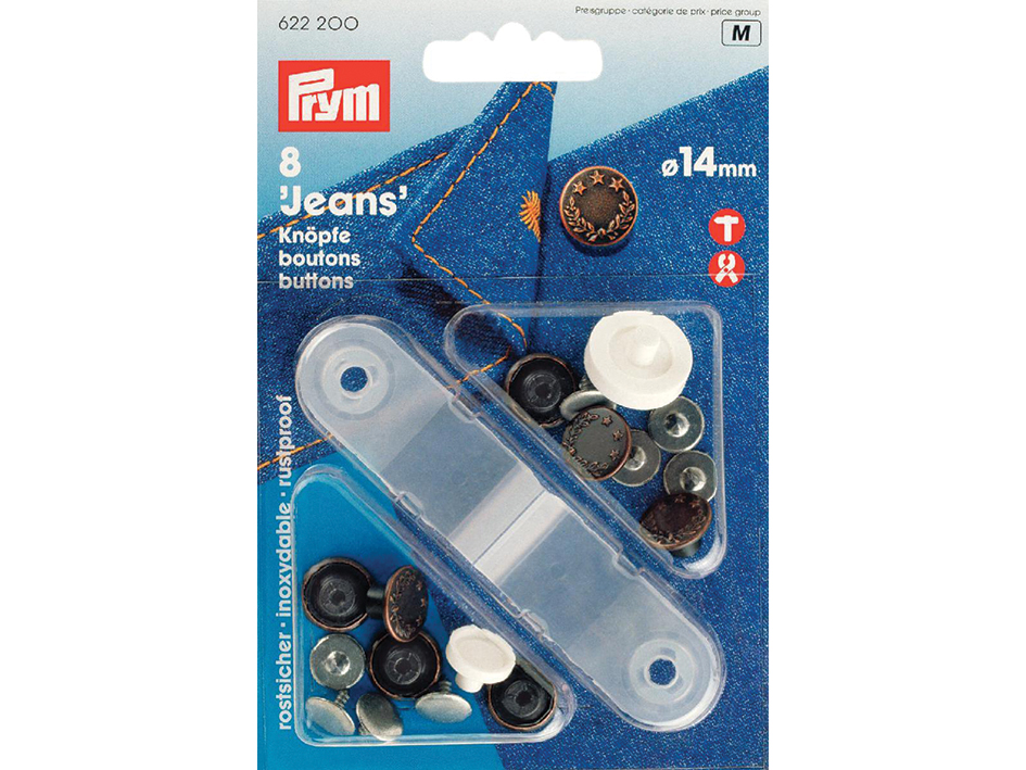 Prym Knapper Jeans 14mm – 8stk – Global Hobby og Kunst
