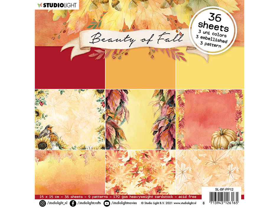 Studio Light Beauty of Fall Paper pad – Pattern paper 12 – Global Hobby ...