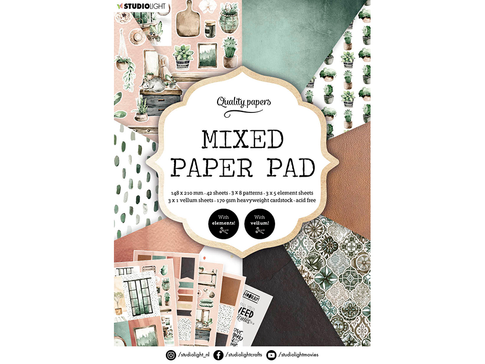 Studio Light Mixed Paper Pad – Essentials 157 – Global Hobby og Kunst