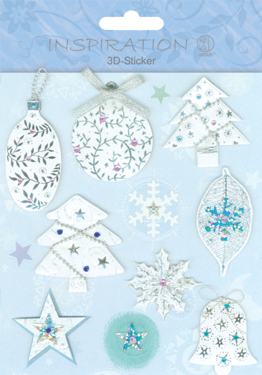 Stickers ass julepynt sølv – Global Hobby og Kunst