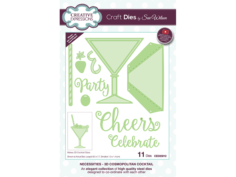 Creative Expressions Die – 3D Cosmopolitan Cocktail – Global Hobby og Kunst
